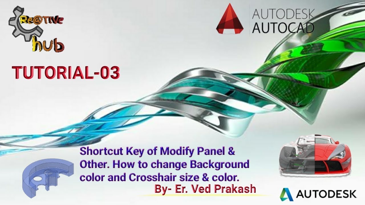 Autocad 2016-Tutorial 3.Short Key of Modify tool.How to change color of ...