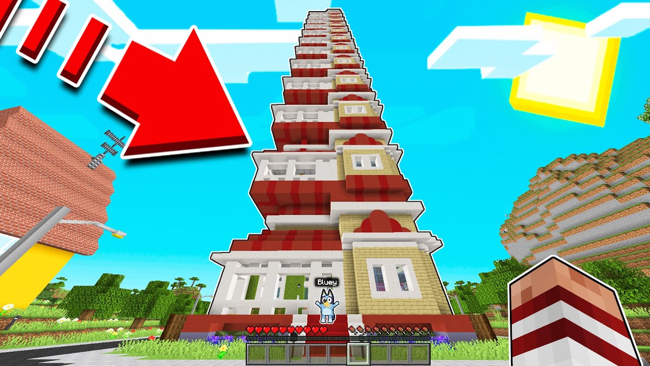 LA CASA DE BLUEY ES LA MÁS ALTA EN MINECRAFT - YouTube