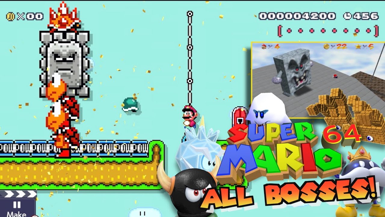 Every Mario 64 Boss Recreated in Mario Maker 2! - YouTube