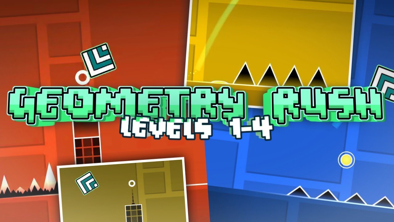 Geometry Rush Levels 1-4 100% | GD Fangame - YouTube