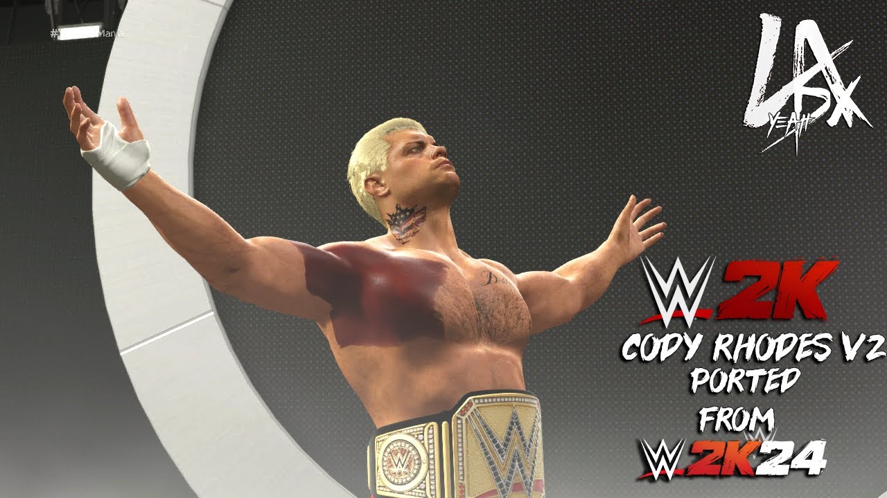 WWE 2K16 PC Mod 2K24 Enhanced : Cody Rhodes 2K24 Torn-pec Mod w ...