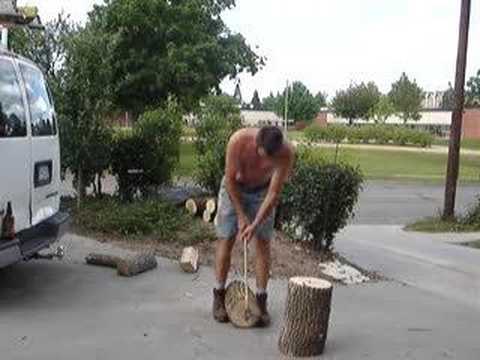 French Cut Wood or log splitting - YouTube