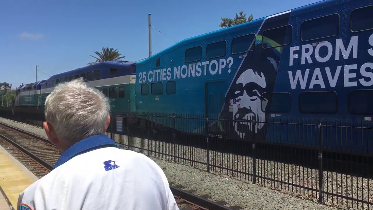 Coaster train 685 F40ph 2102 departure at old town station - YouTube