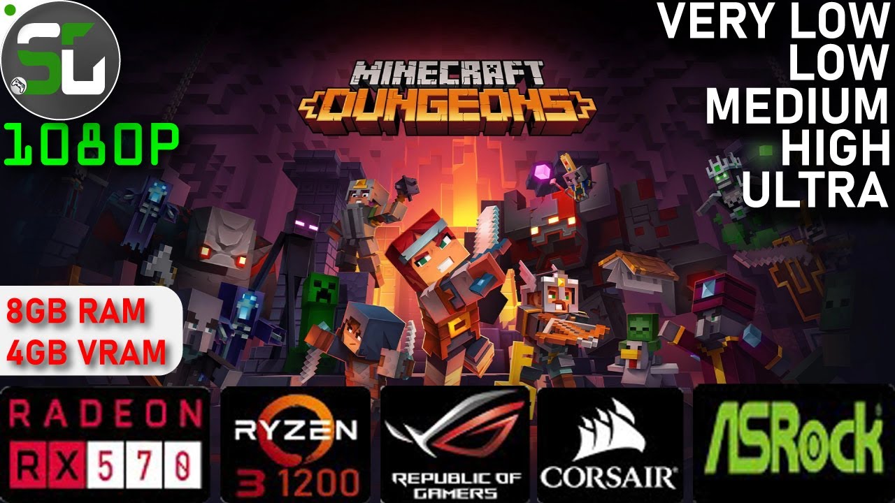 Minecraft Dungeons RYZEN 3 1200 RX 570 4GB - YouTube