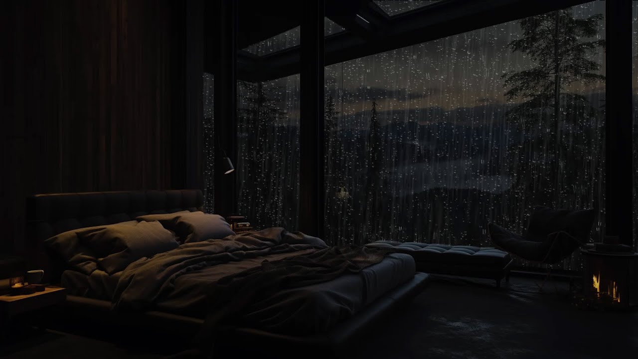 Relaxing Night Rain By The Window - Forest Ambience For Sleep - Sound ...