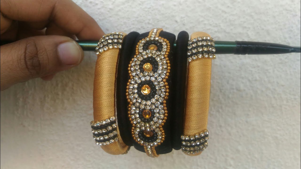 Latest silk thread bangle making at home/easy n simple bangles - YouTube