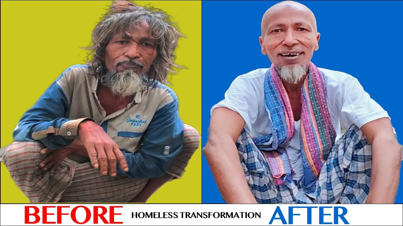 EXTREME homeless STREET POOR people MAN before and after AMAZING ...