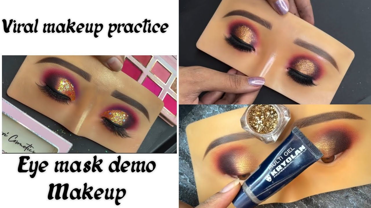 viral makeup practice eye mask demo|| dummy eyes makeup tutorial|# ...