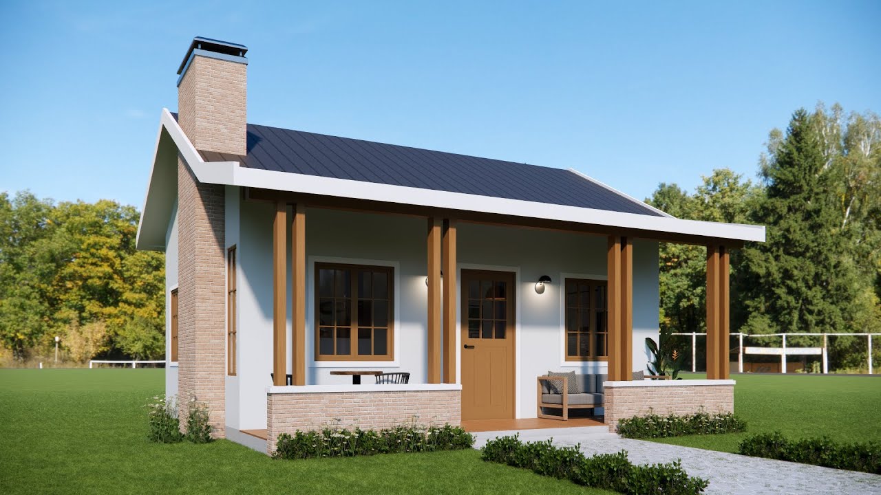 Small House Design | 48m2 | 2 Bedrooms | Country house - YouTube