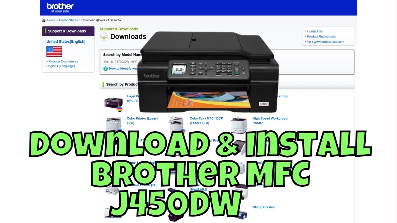 How To Download & Install Brother MFC J450DW Printer Driver in Windows ...