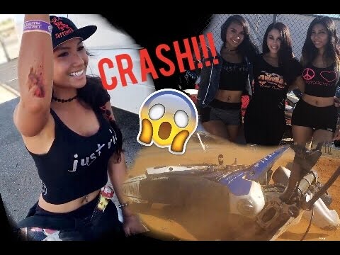 Biker Girl Crashes Supermoto - YouTube