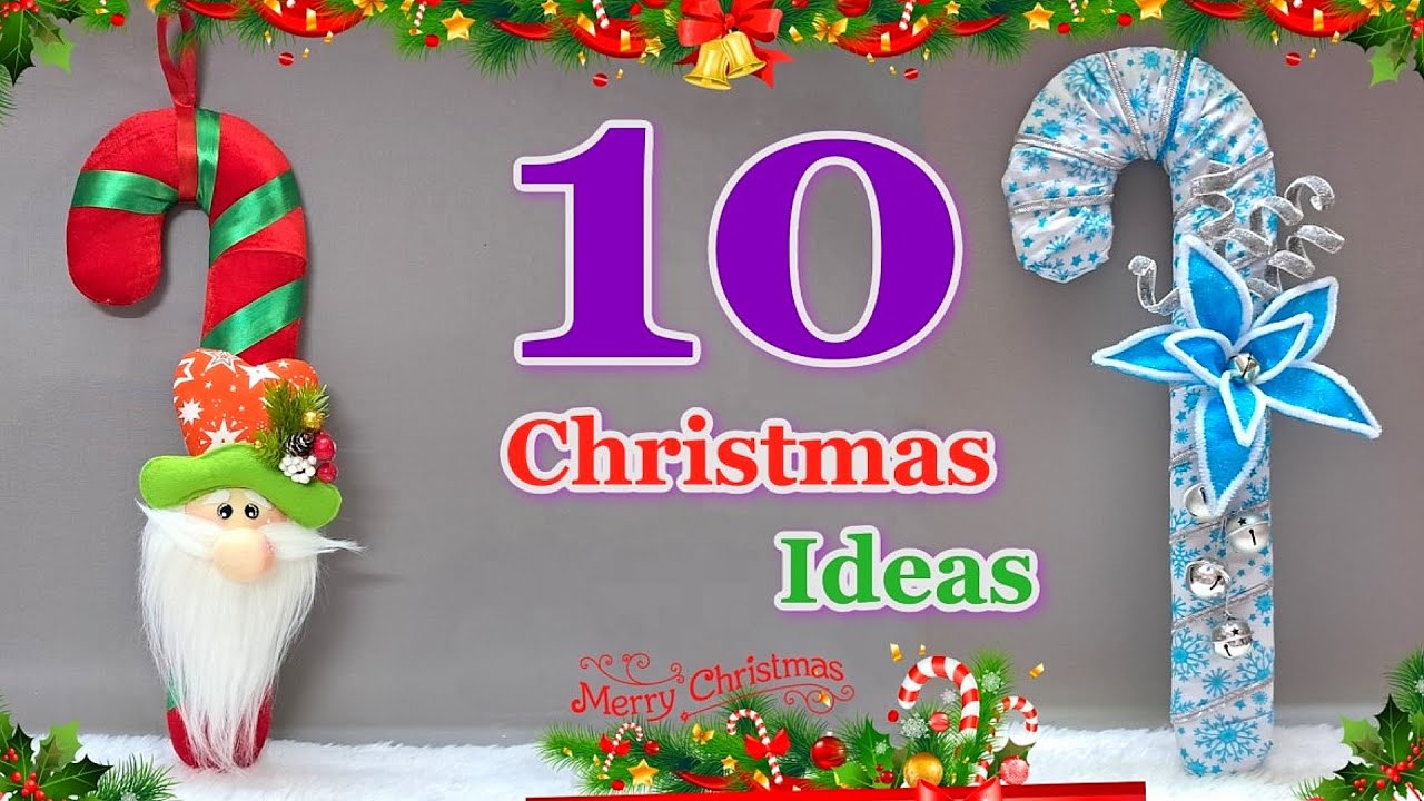 10 Easy Christmas Candy Cane ideas from different material | DIY ...