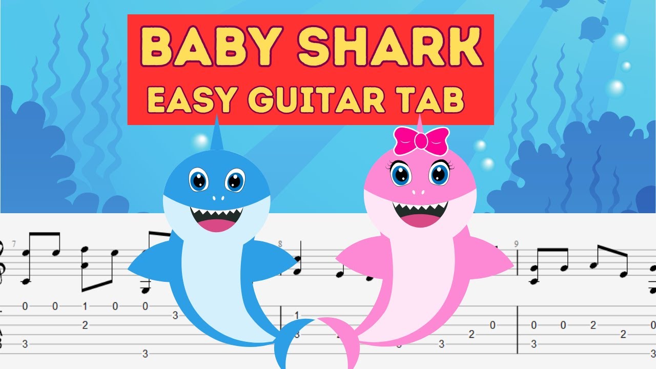 Baby Shark Easy Fingerstyle Tab For Beginners - YouTube