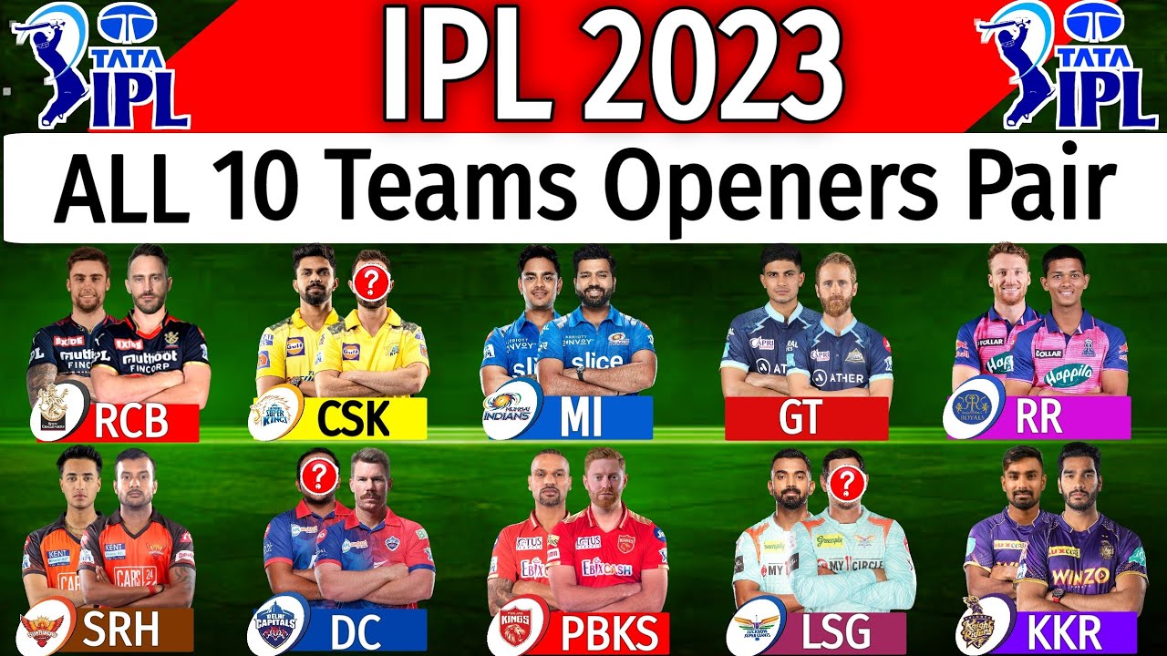 IPL 2023 - All Teams Openers Pair | All Teams Openers Pair IPL 2023 ...