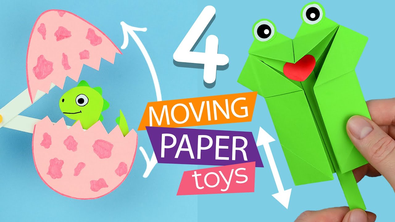 4 Moving paper toys | DIY Easy paper craft | Tutorial - YouTube