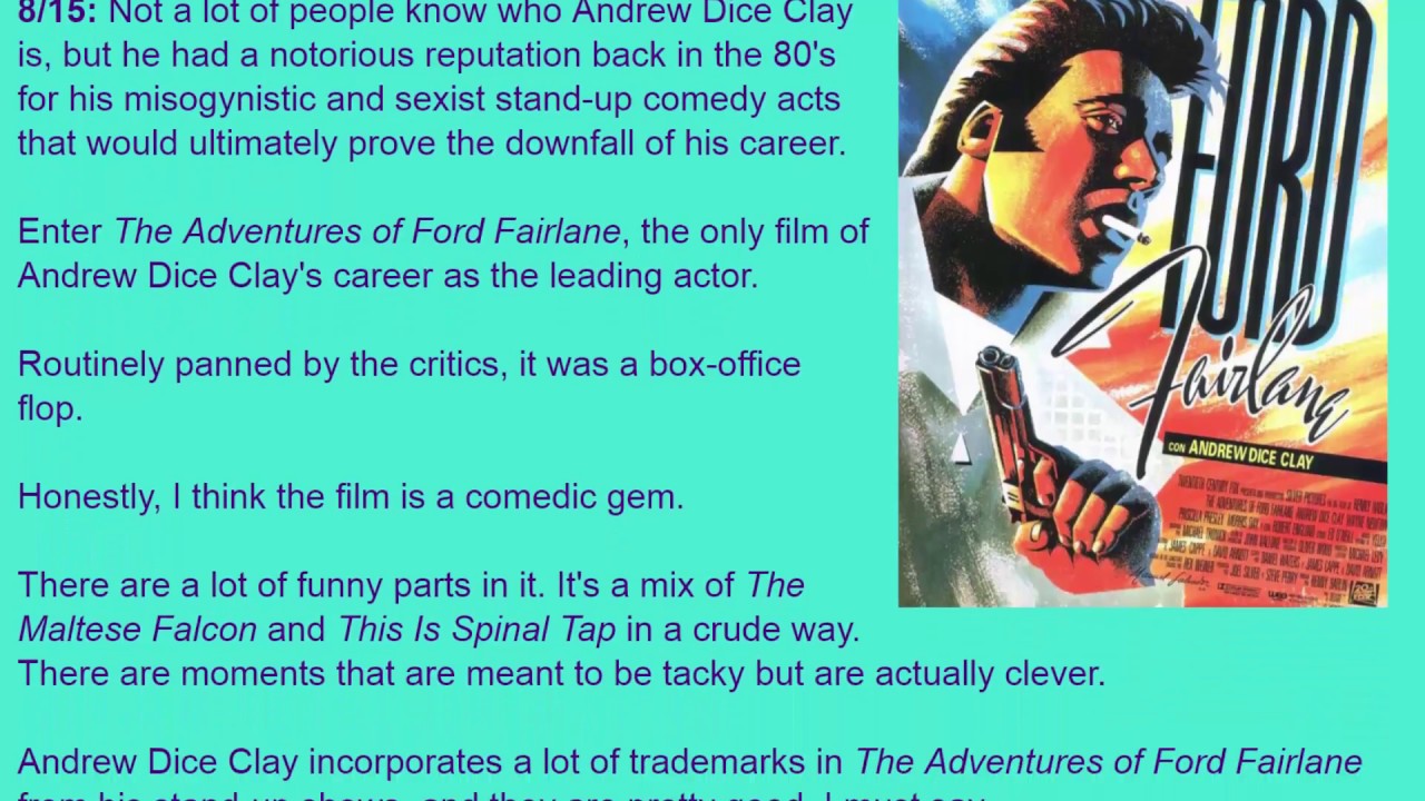 Movie Review: The Adventures of Ford Fairlane (1990) [HD] - YouTube