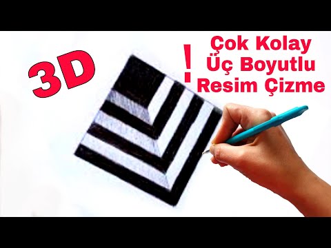 Üç Boyutlu Çizimler - 3 Boyutlu Kolay Çizimler, Kolay 3D Resim çizimi