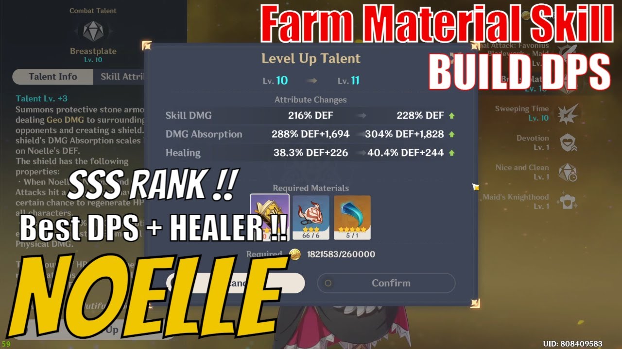 Noelle Build DPS Genshin Impact - Farming Material Skill - YouTube