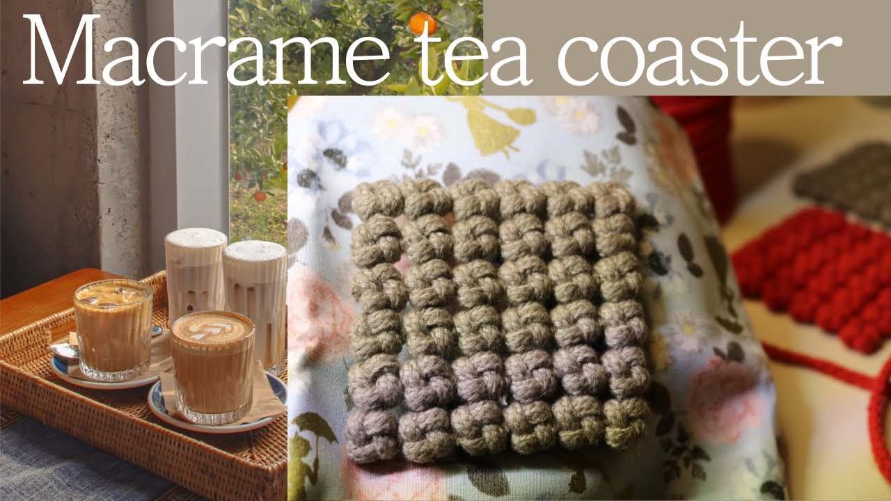 DIY Macrame Tea Coaster / Macrame square coaster - YouTube