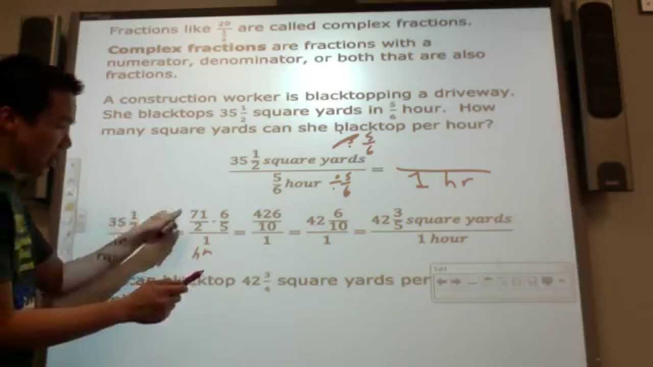 Complex Fractions and Unit Rates - YouTube