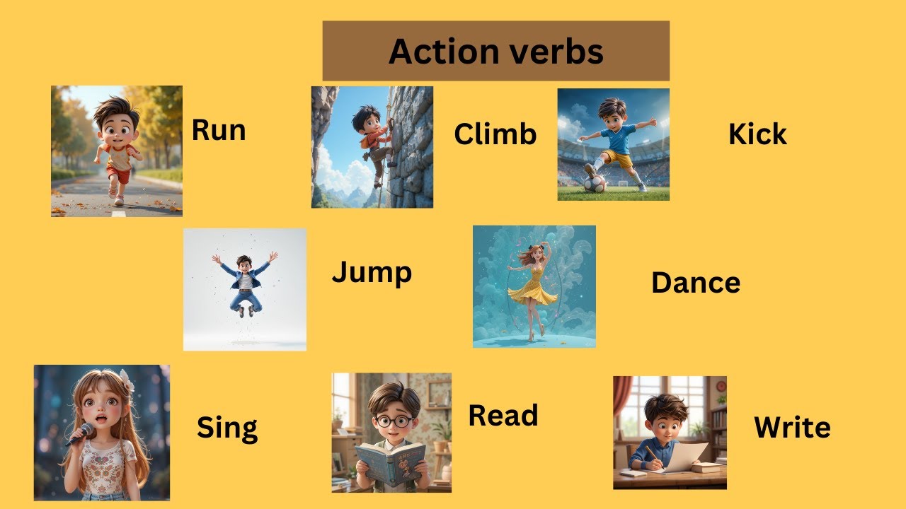 Action Verbs | Common Action Verbs in English | English Vocabulary with ...