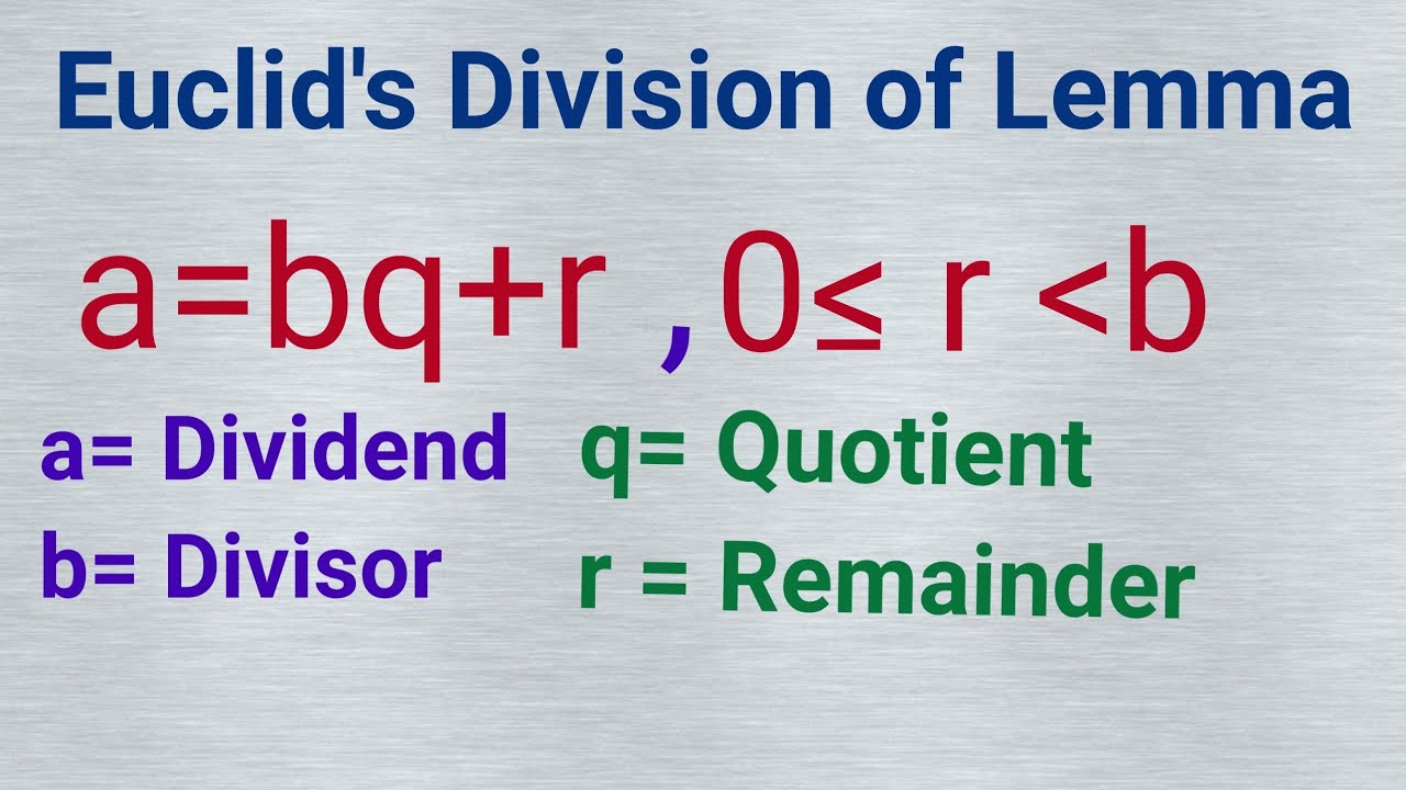 What is Euclid's Division Of Lemma ? - YouTube