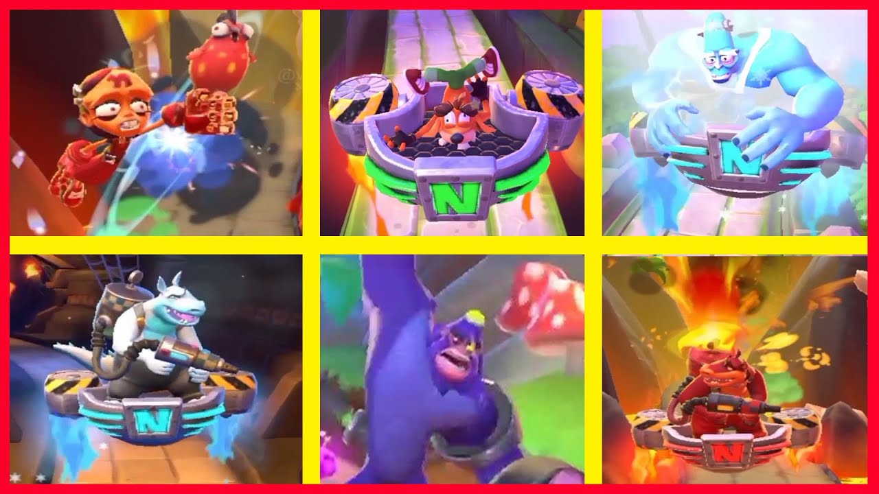WUMPA ISLAND ALL BOSSES CHARACTERS - CRASH BANDICOOT ON THE RUN - YouTube