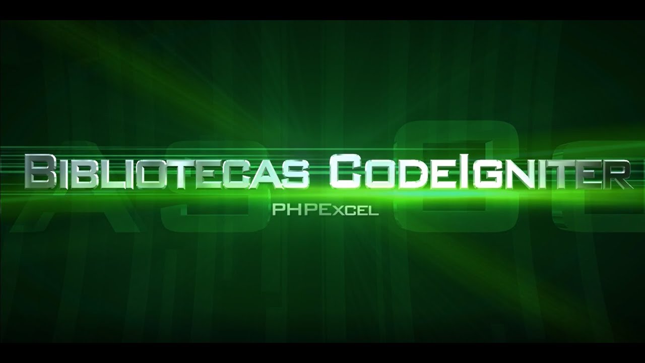 Bibliotecas Codeigniter - PHPExcel - YouTube