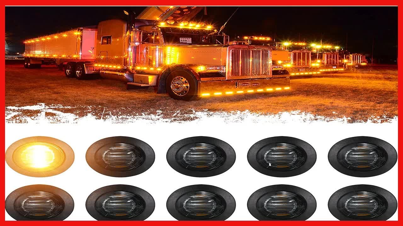 PSEQT Round LED Side Marker Lights Clearance Turn Signal Indicators ...