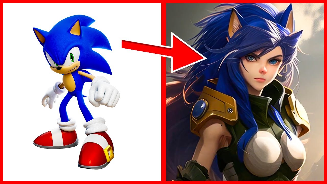 SONIC the Hedgehog ALL CHARACTERS as LADY - YouTube