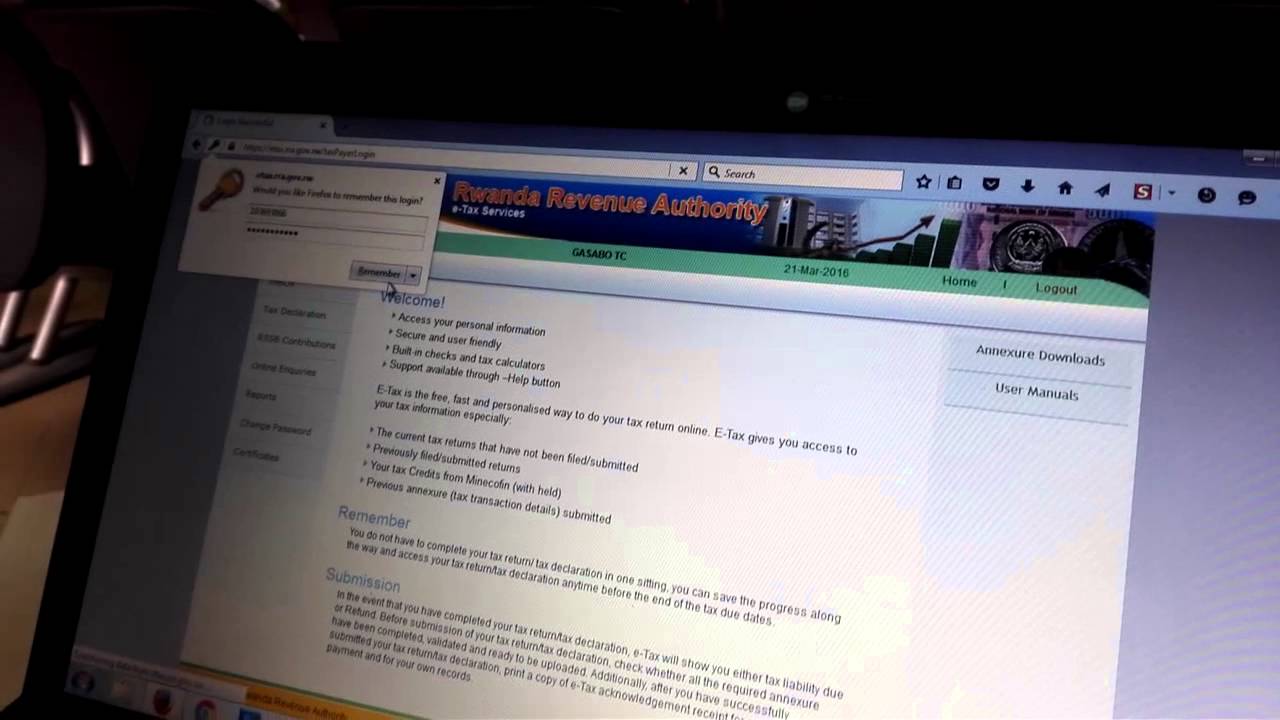 RWANDA REVENUE AUTHORITY (RRA) DECLARATION SYSTEM - YouTube