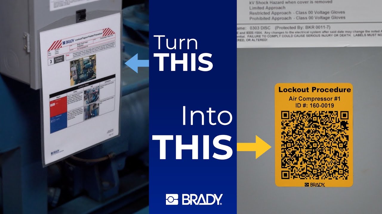 Turn Lockout Procedures into QR Code labels | Brady - YouTube
