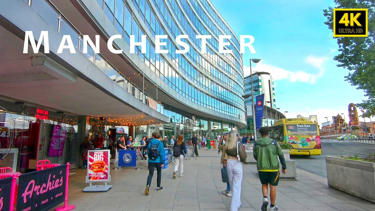 🇬🇧 Manchester walk - Portland Street pass through city central to ...