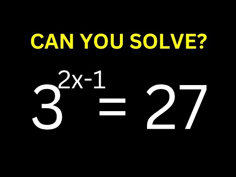 👍Nice Exponential Equation 3^2x-1=27 | Try This Method... - YouTube