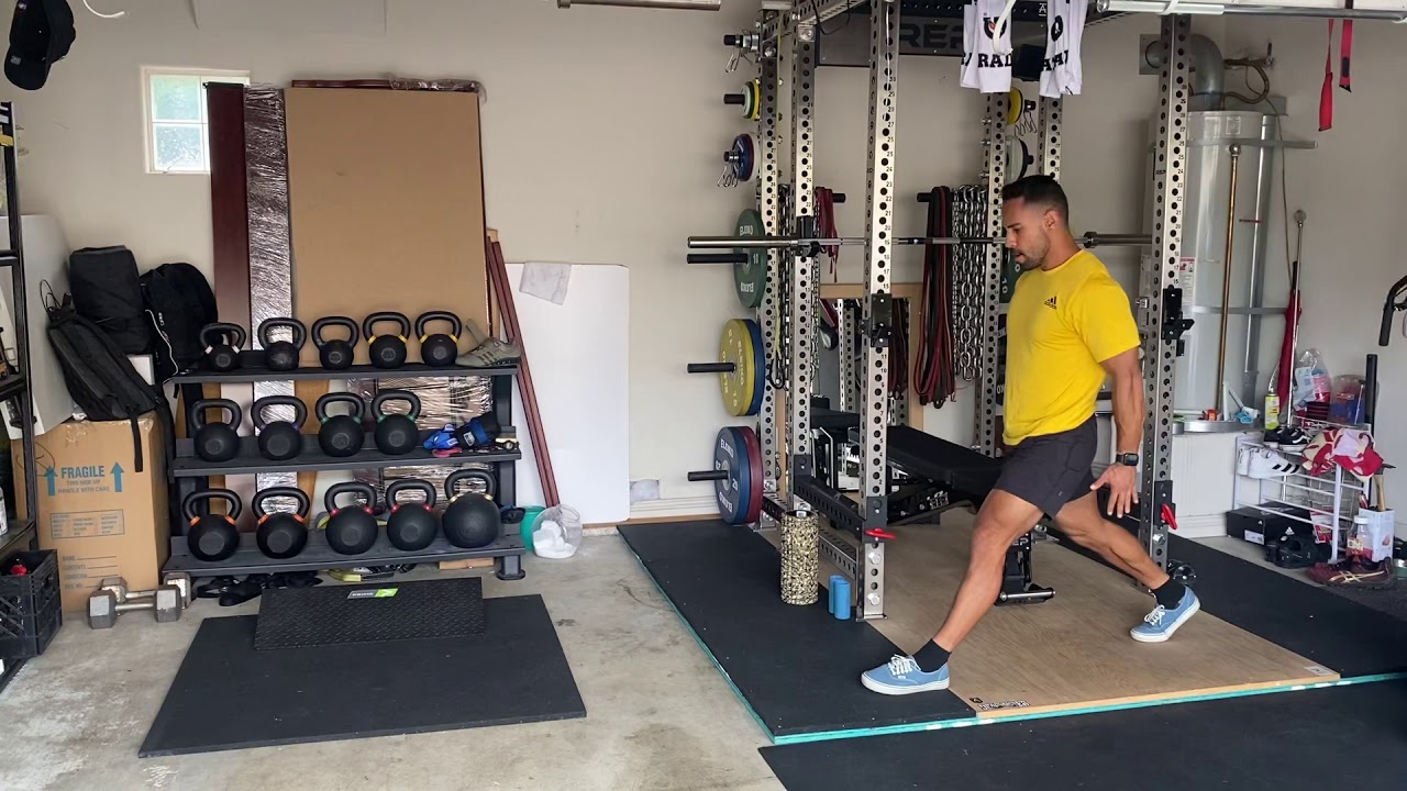 Split Squat + T-Spine Rotation - YouTube