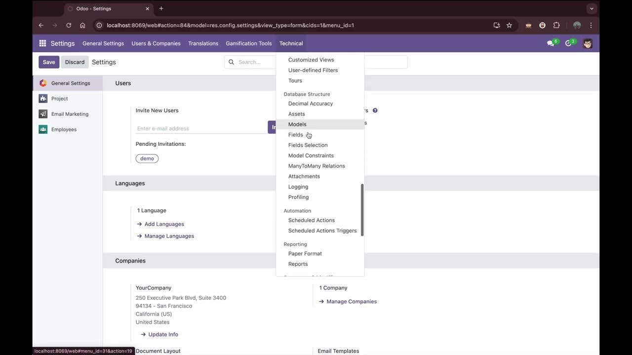 6 Introduction to models, actions, menus, access rights - YouTube