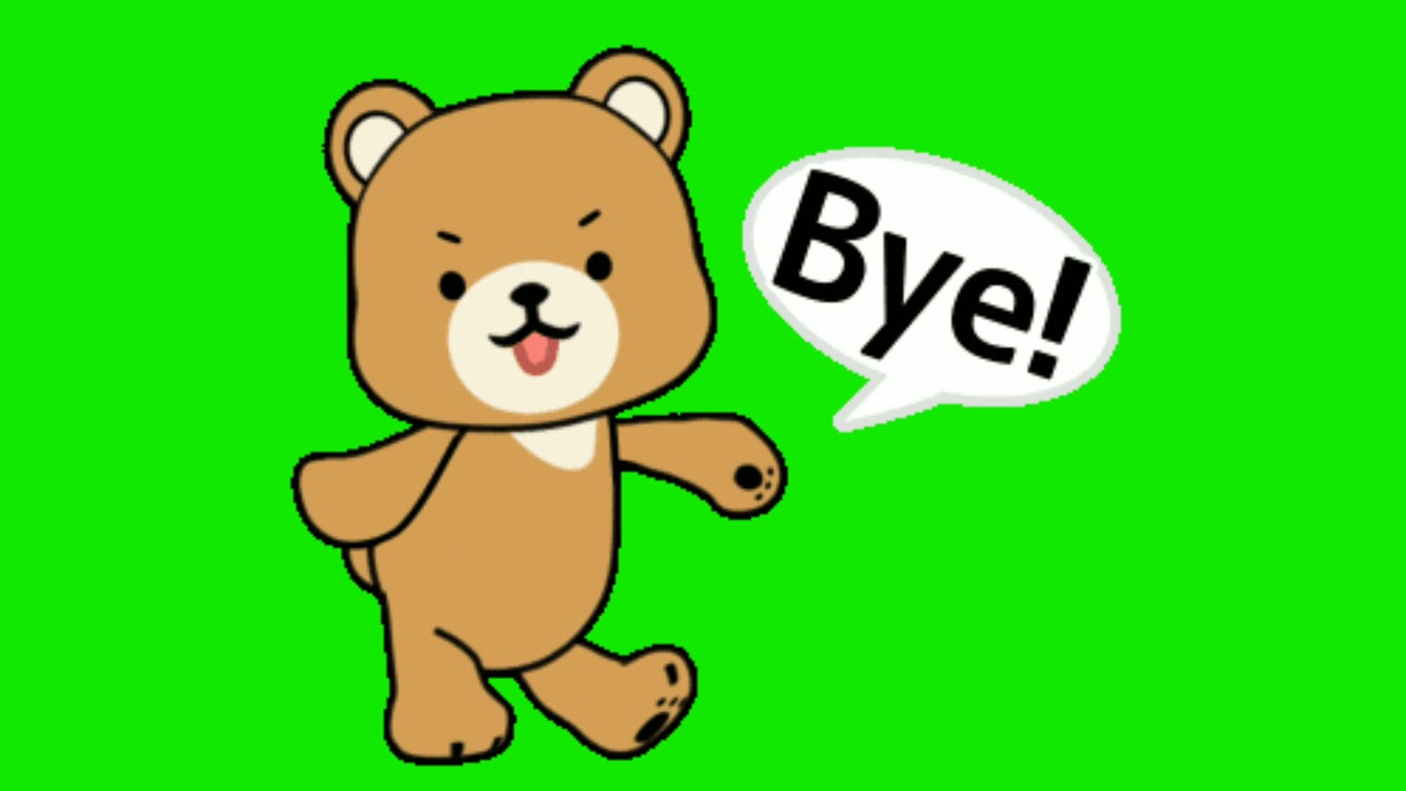 cute cartoon bye bye teddy animated green screen video. - YouTube