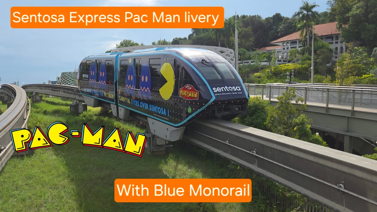 (Pac Man livery!!!!)[SDC] Hitachi Small Monorail (Blue) Sentosa Express ...