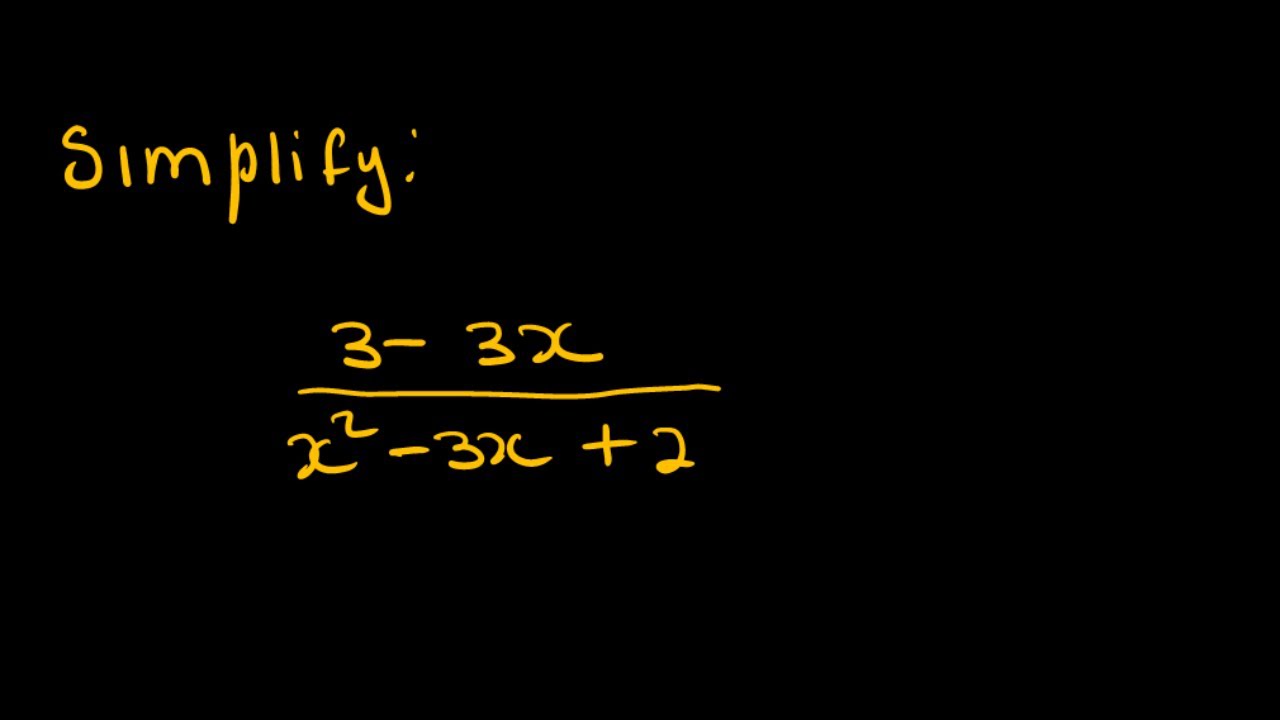 Simplifying Algebraic Fraction | Change of sign rule. - YouTube