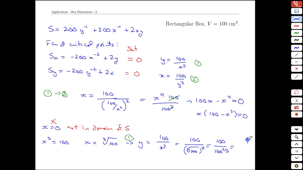 Unit 22-5 Applications - Box Dimensions - MATH 121 - YouTube
