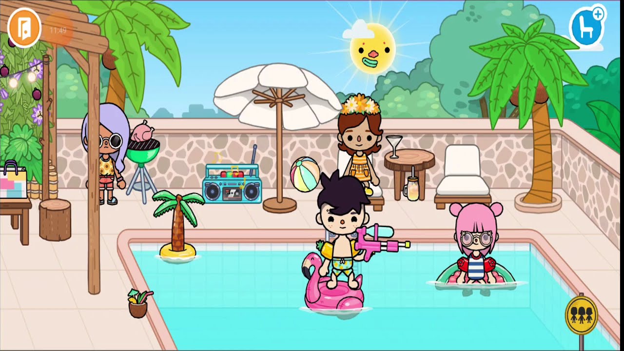 DECORANDO MI CASA VACATION POOL VILLA 🌊 || Toca life World 🌸 - YouTube