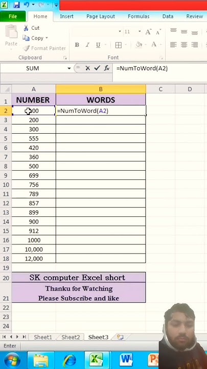 How to convert number into words in excel #vlookup #spreadsheets # ...