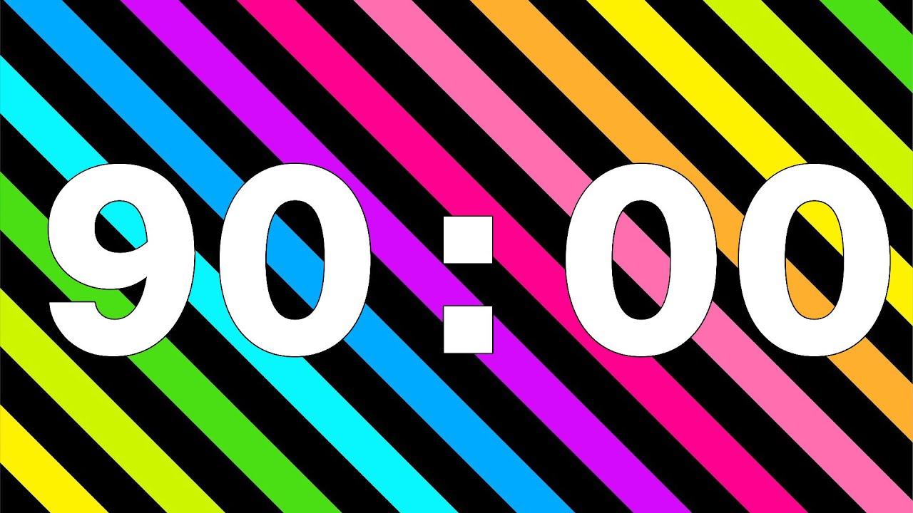 90:00 - Rainbow Lines Countdown Timer - YouTube