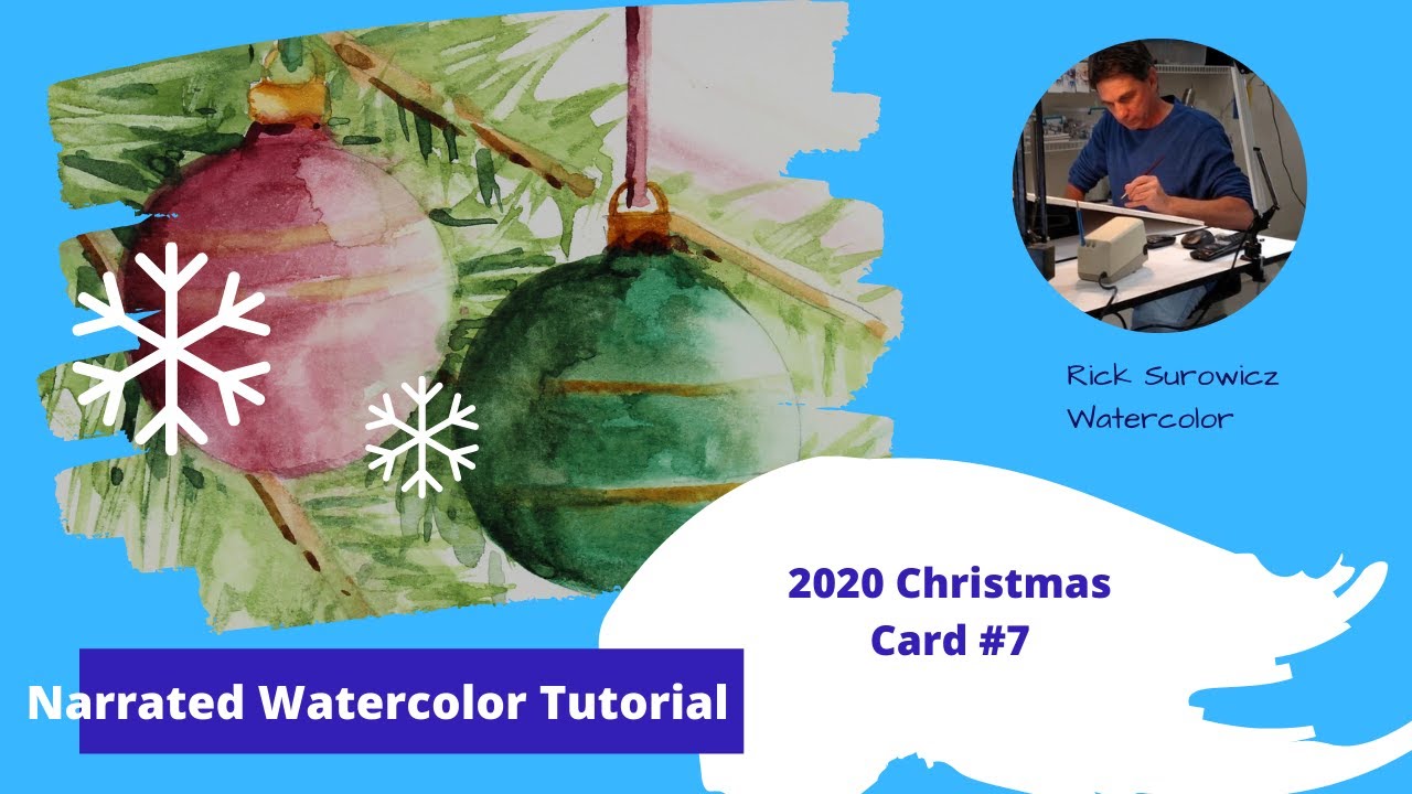 Watercolor Tutorial: 2020 Christmas Card #7 - YouTube
