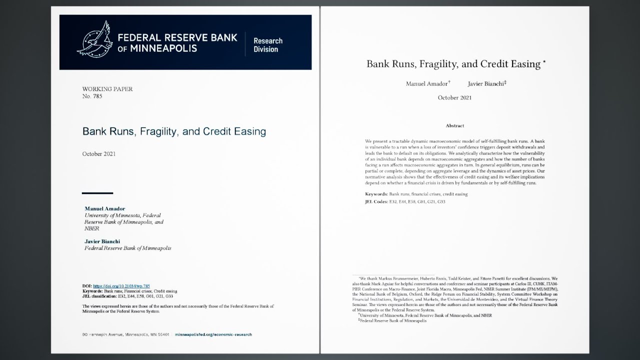Bank Runs, Fragility, and Credit Easing. - Introduction: Working Papers ...