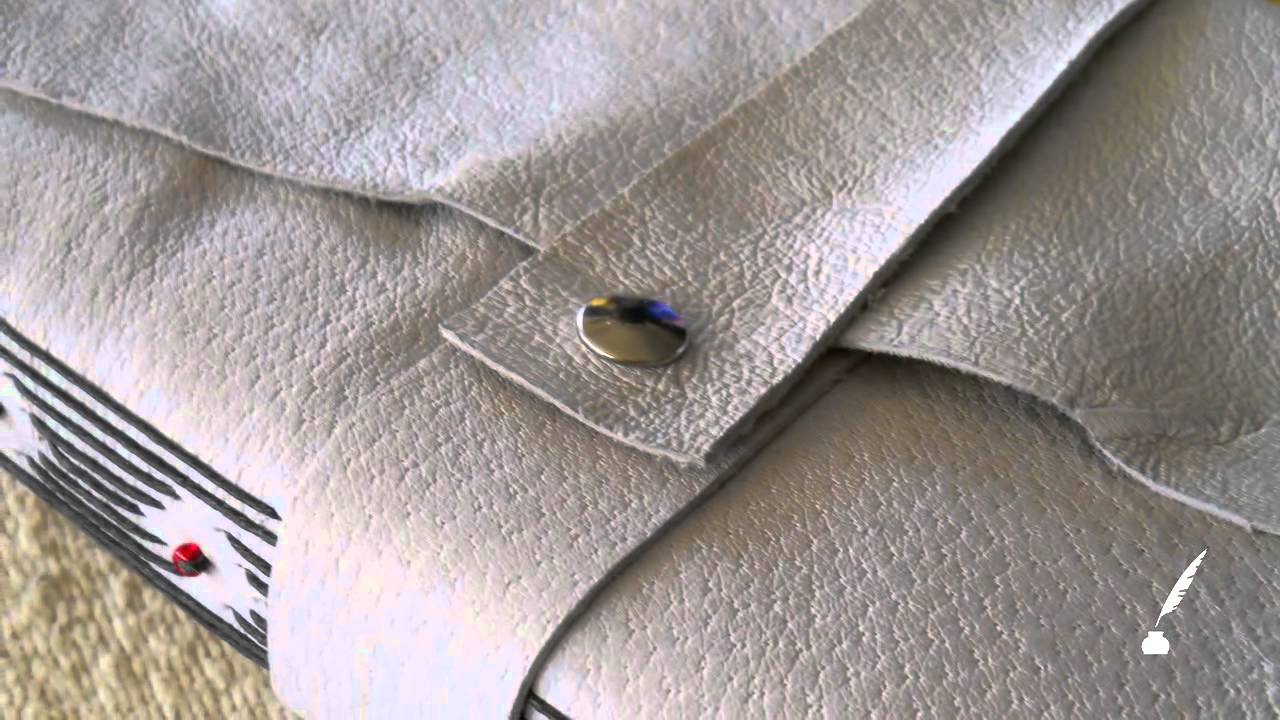 Gray Buffalo Hide Journal with Strap Closure - YouTube