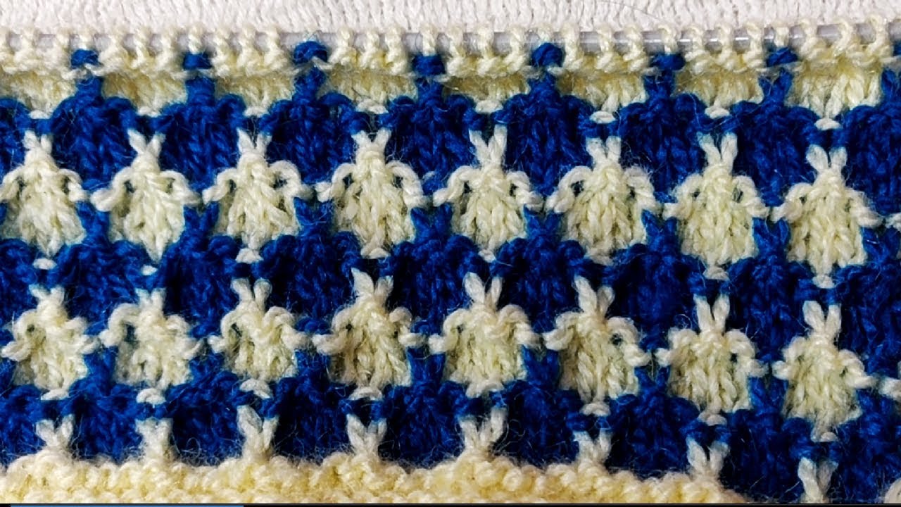 Easy Two Colour Knitting Pattern || Simple Two Colour Knitting Design ...