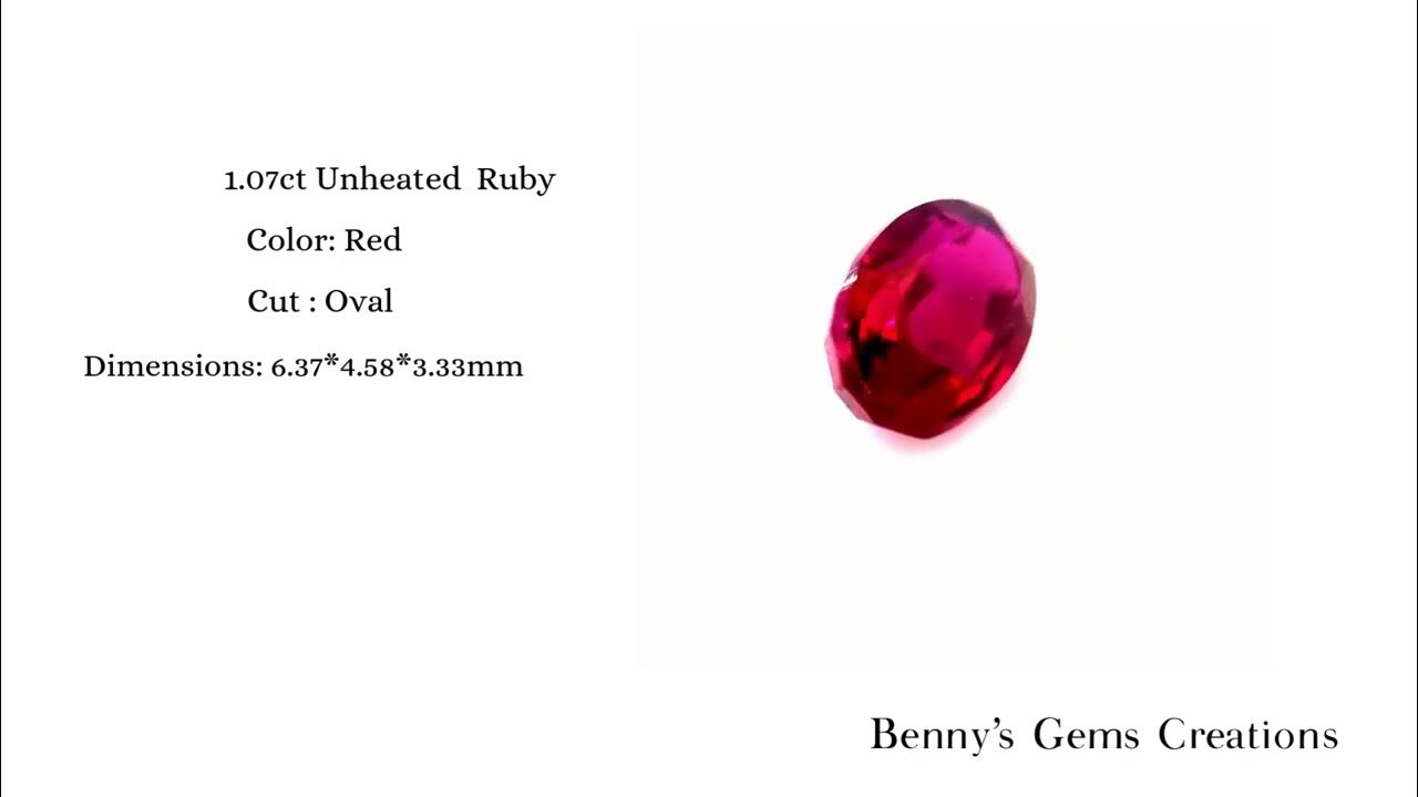 Unheated 1.07ct Ruby - YouTube