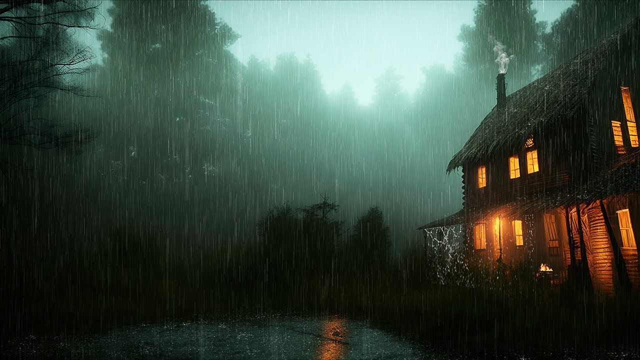 Gentle and healing thunder ⛈️The sound of rain in the mist of the tropical rainforest 💤 Helps ...