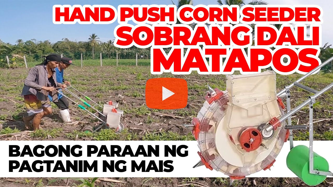MAKABAGONG PARAAN NG PAGTANIM NG MAIS | CORN HAND PUSH SEEDER - YouTube